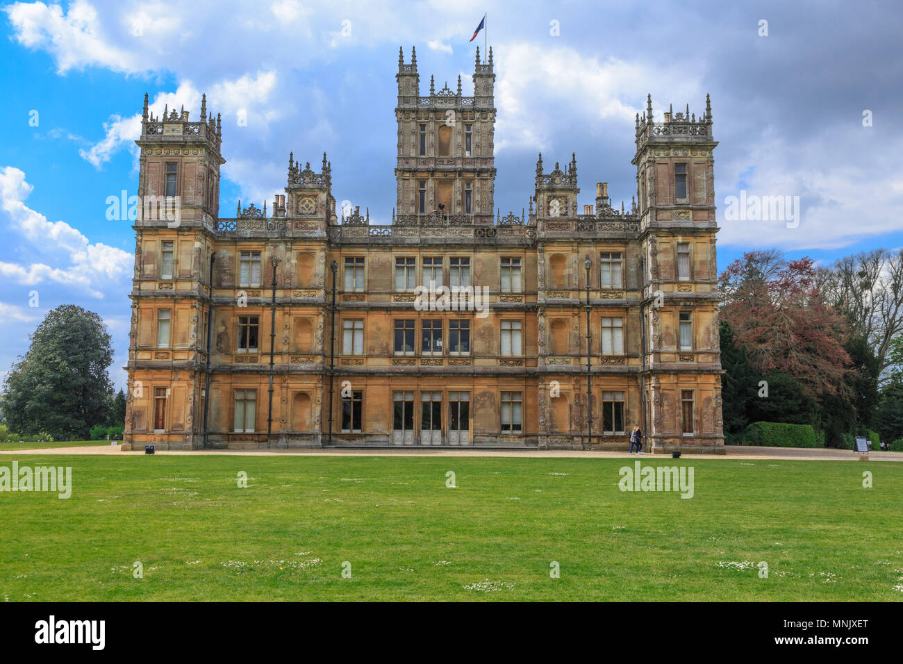 England, Hampshire. 2 May 2017. Highclere Castle. Jacobethan style ...