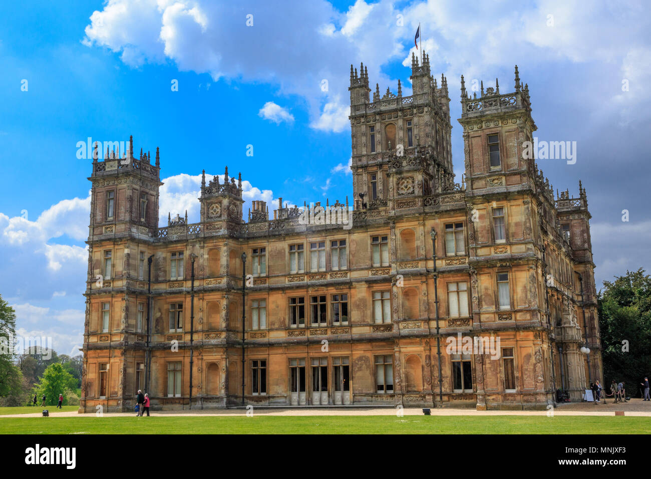 England, Hampshire. 2 May 2017. Highclere Castle. Jacobethan style ...