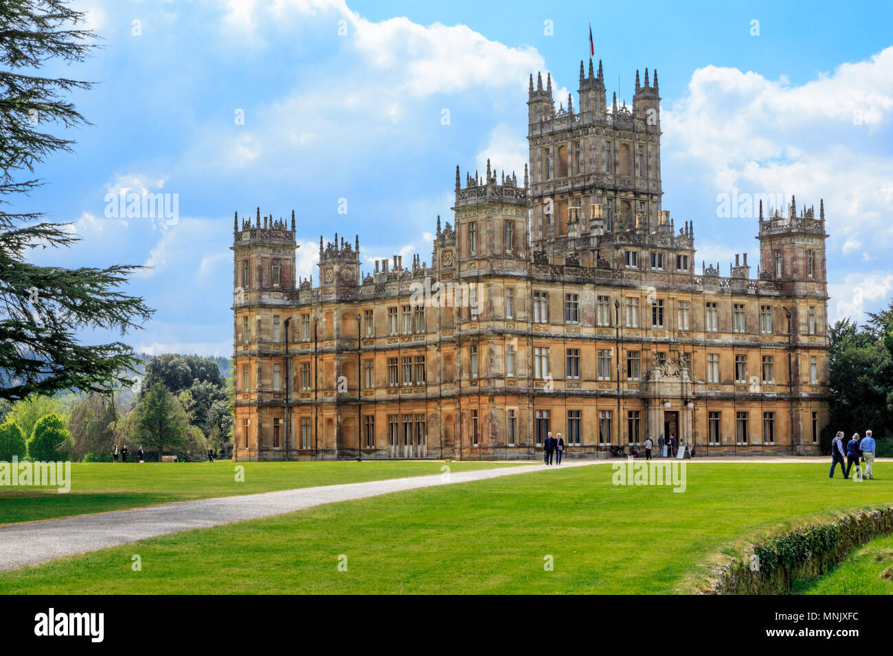 England, Hampshire. 2 May 2017. Highclere Castle. Jacobethan style ...