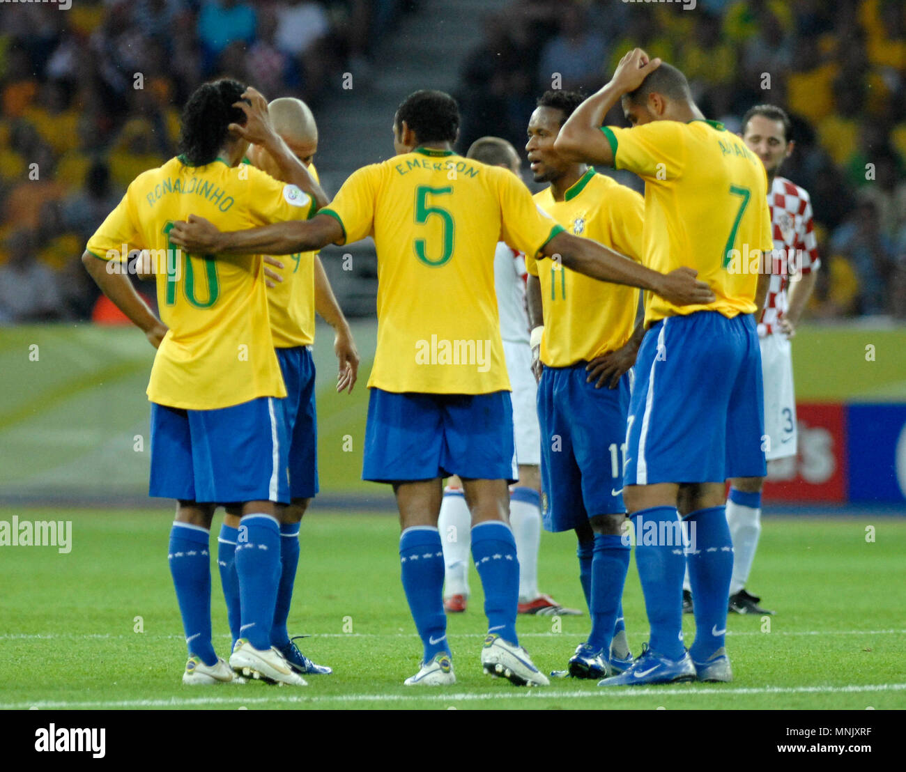 Football: Olympiastadion Berlin Germany, 13.6.2006, FIFA World Cup Germany 2006 Brasil (yellow ...