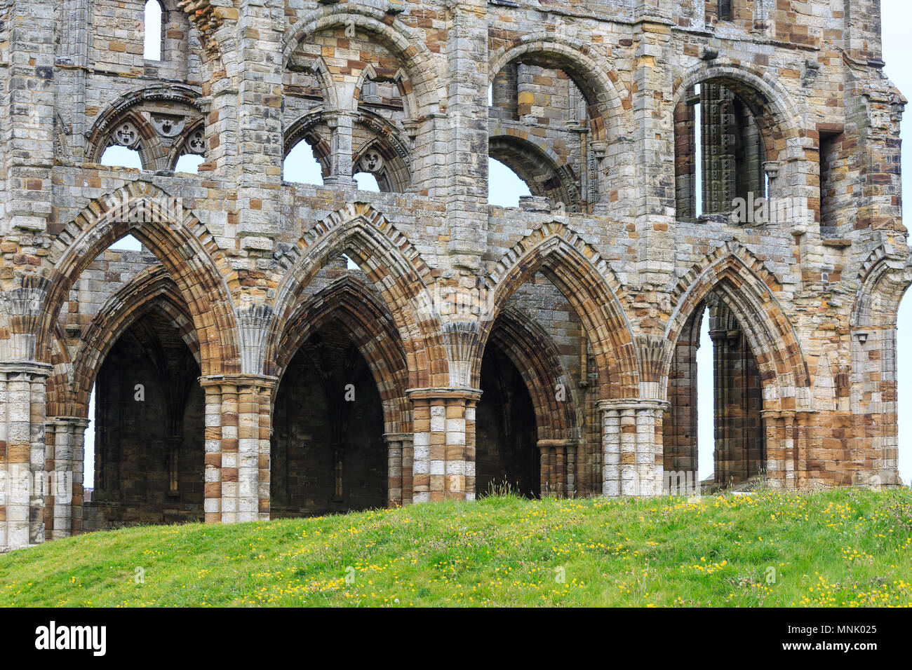 England, North Yorkshire, Whitby. North Sea, East cliff. English ...