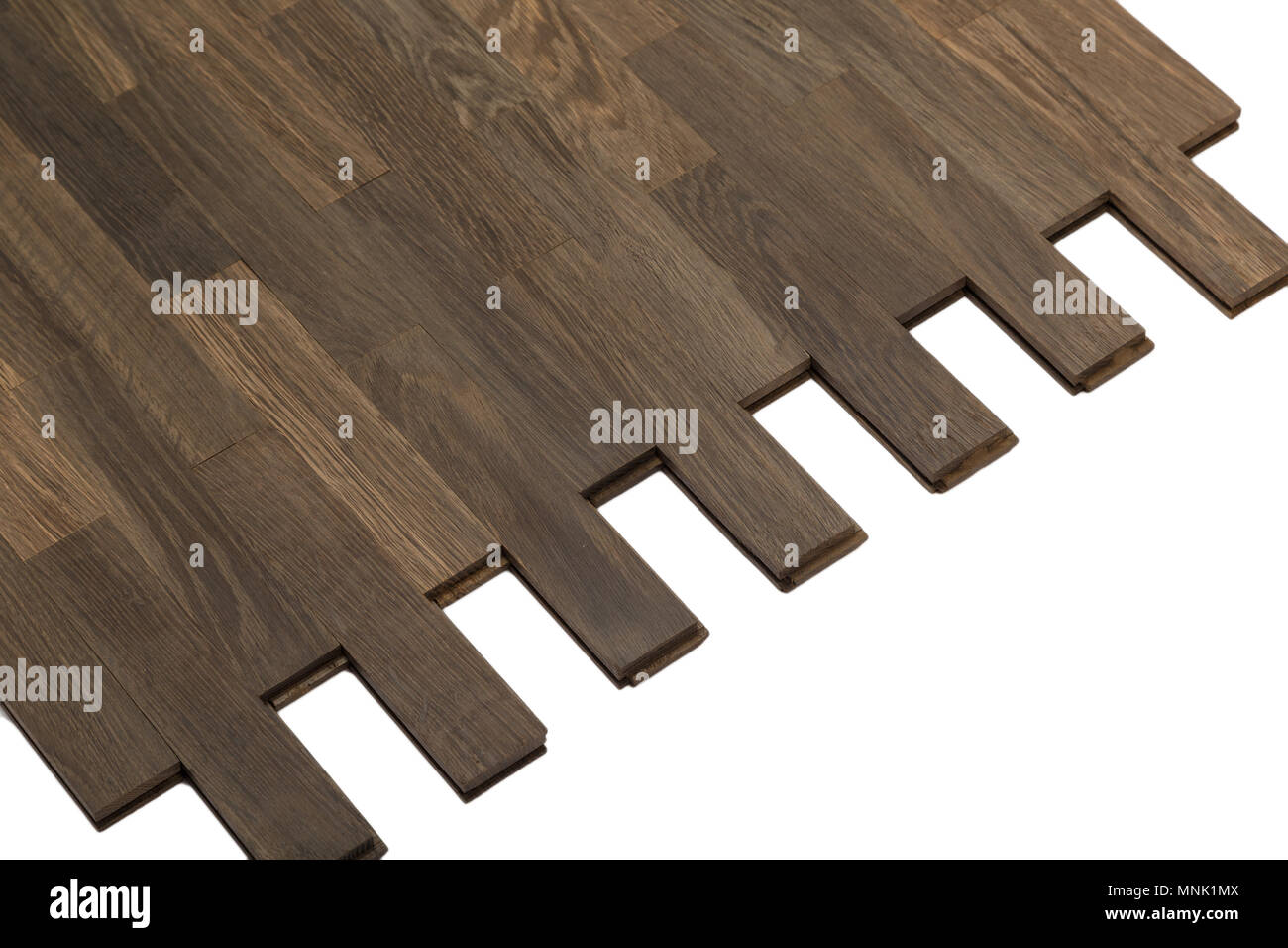 Oak old dark parquet on isolated image Stock Photo - Alamy