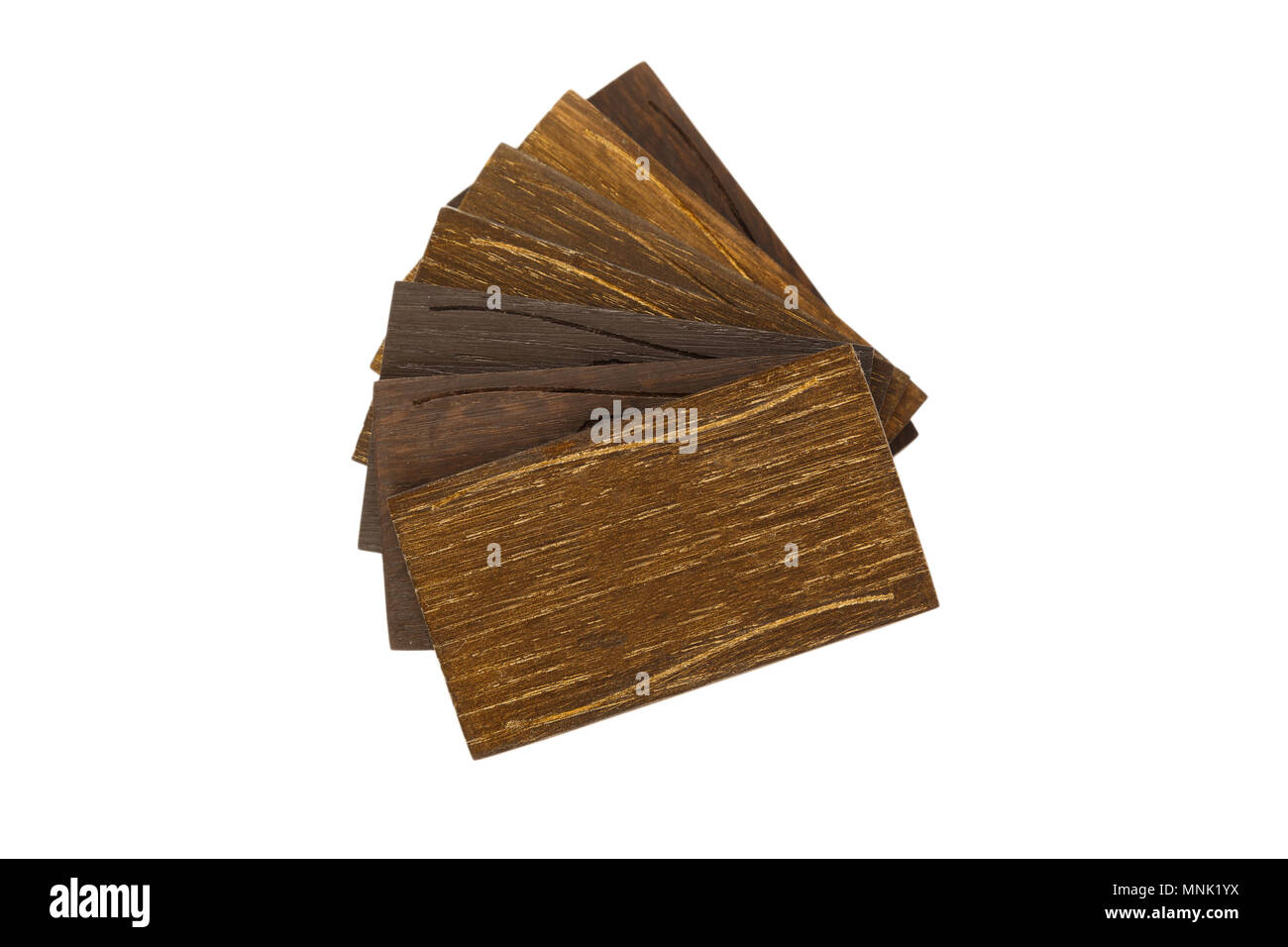 Wooden business cards on white background, old tree Stock Photo - Alamy