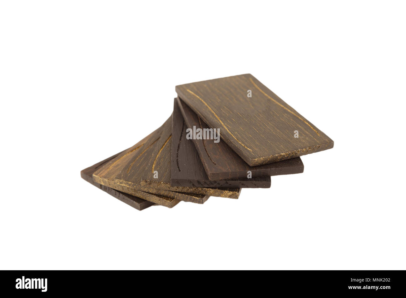 Wooden business cards on white background, old tree Stock Photo - Alamy