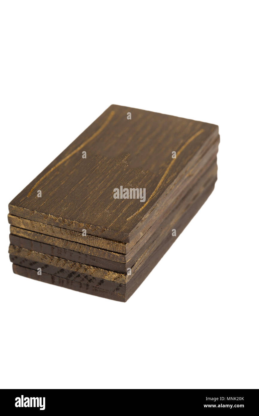 Wooden business cards on white background, old tree Stock Photo - Alamy