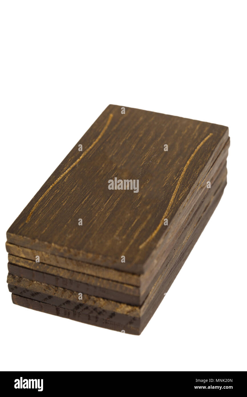 Wooden business cards on white background, old tree Stock Photo - Alamy