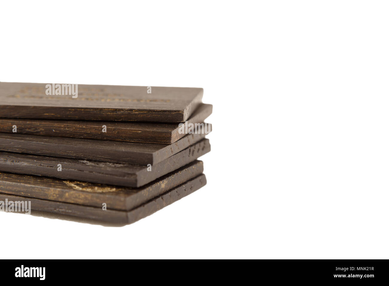 Wooden business cards on white background, old tree Stock Photo - Alamy