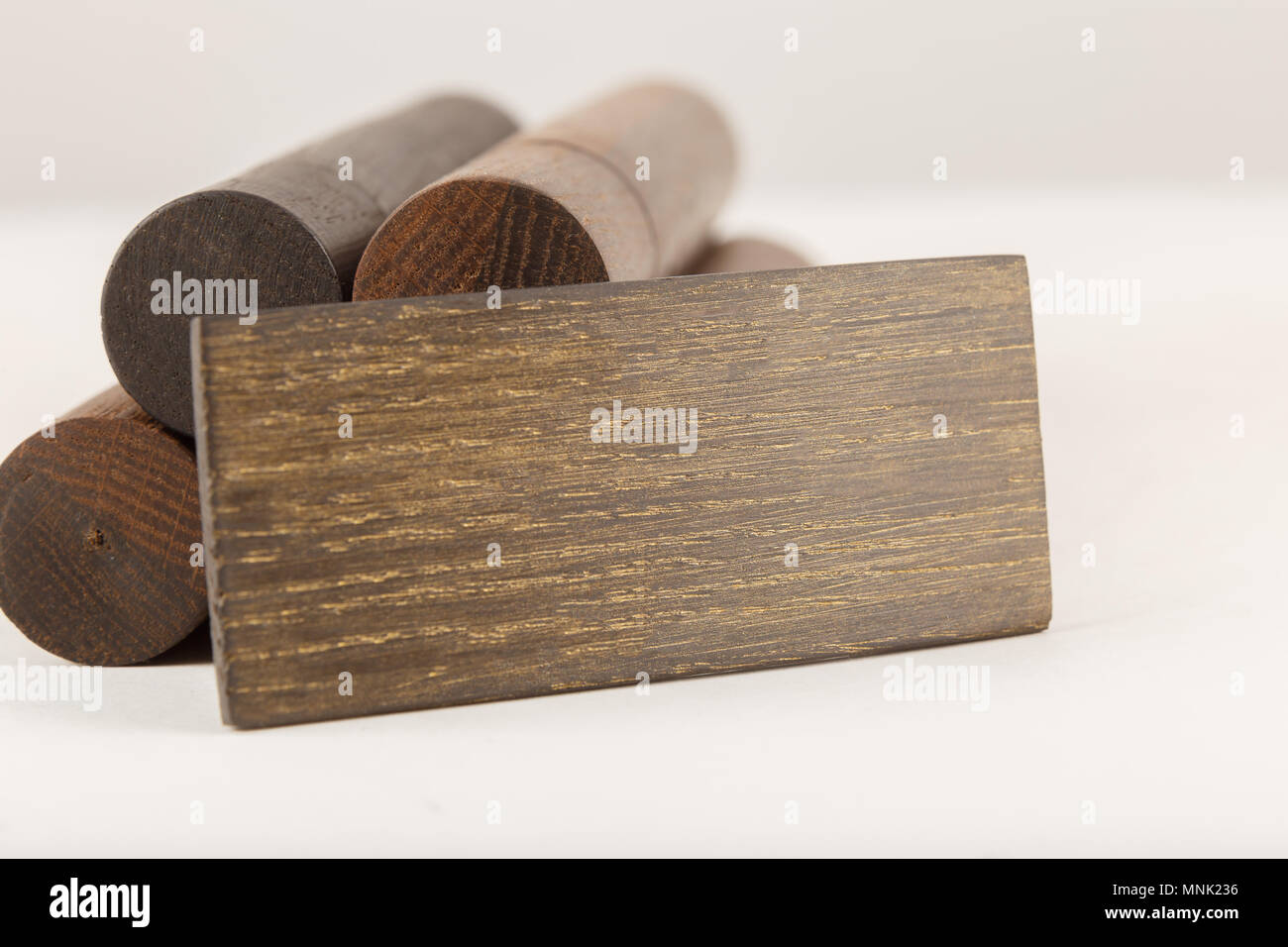 Wooden business cards on white background, old tree Stock Photo - Alamy