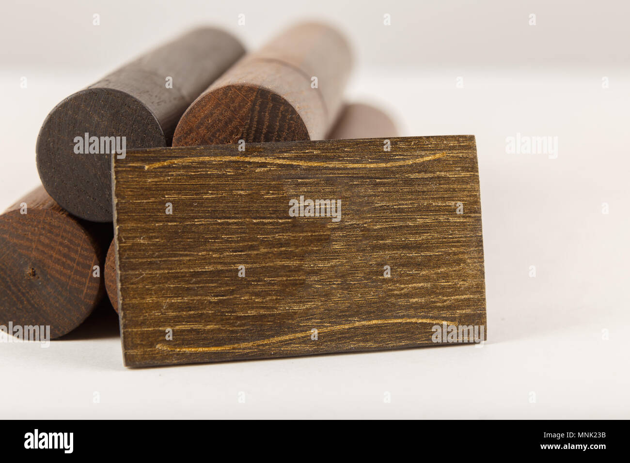 Wooden business cards on white background, old tree Stock Photo - Alamy