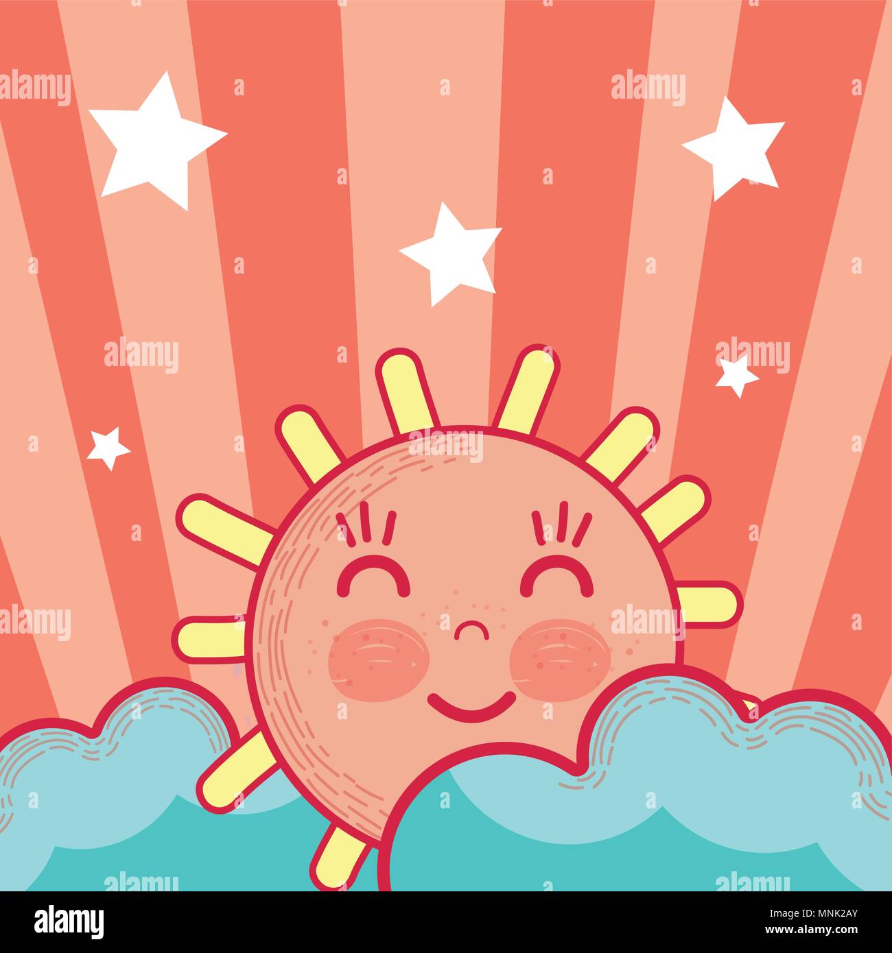 Cute sun cartoon Stock Vector Image & Art - Alamy