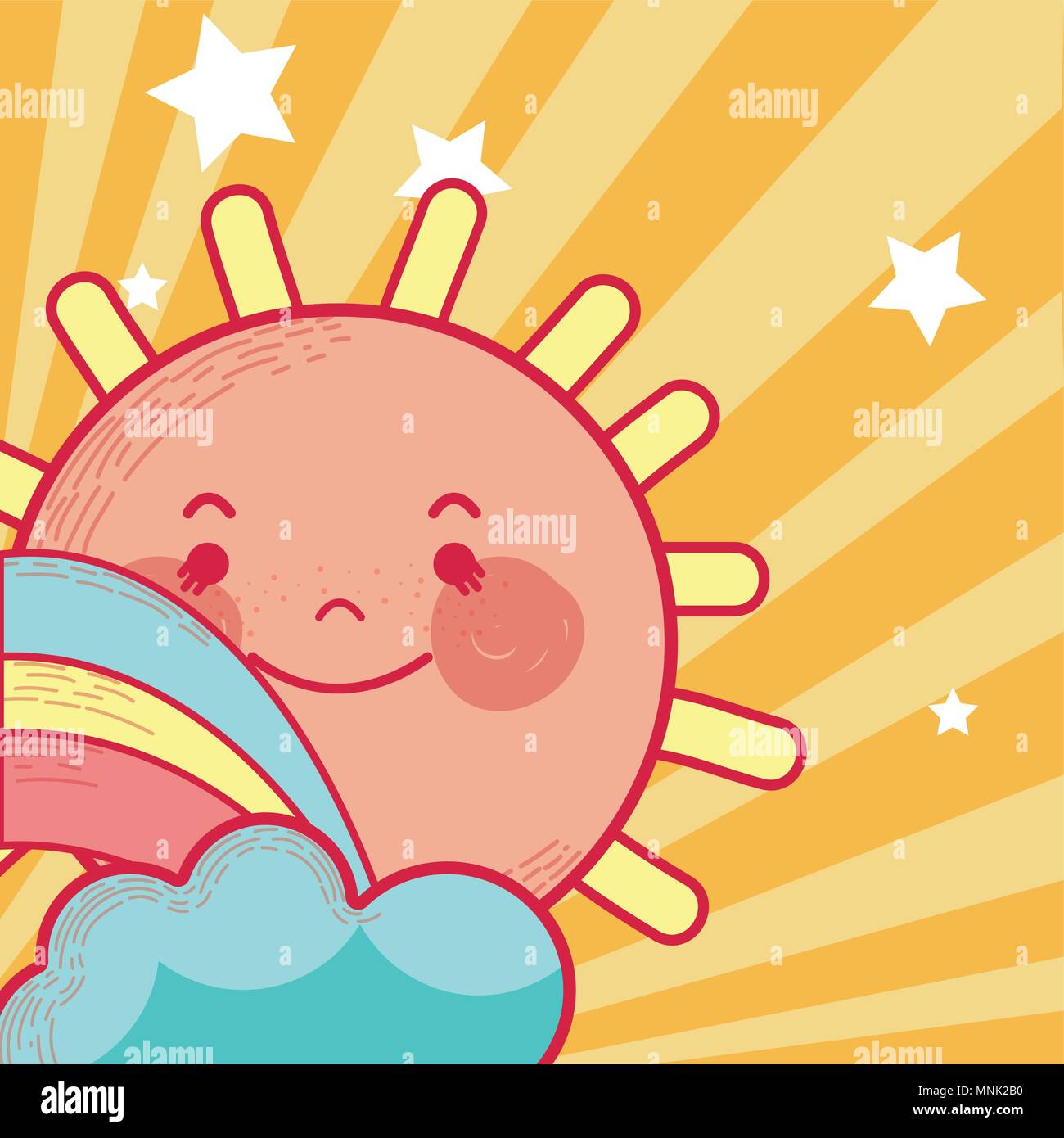 Cute sun cartoon Stock Vector Image & Art - Alamy