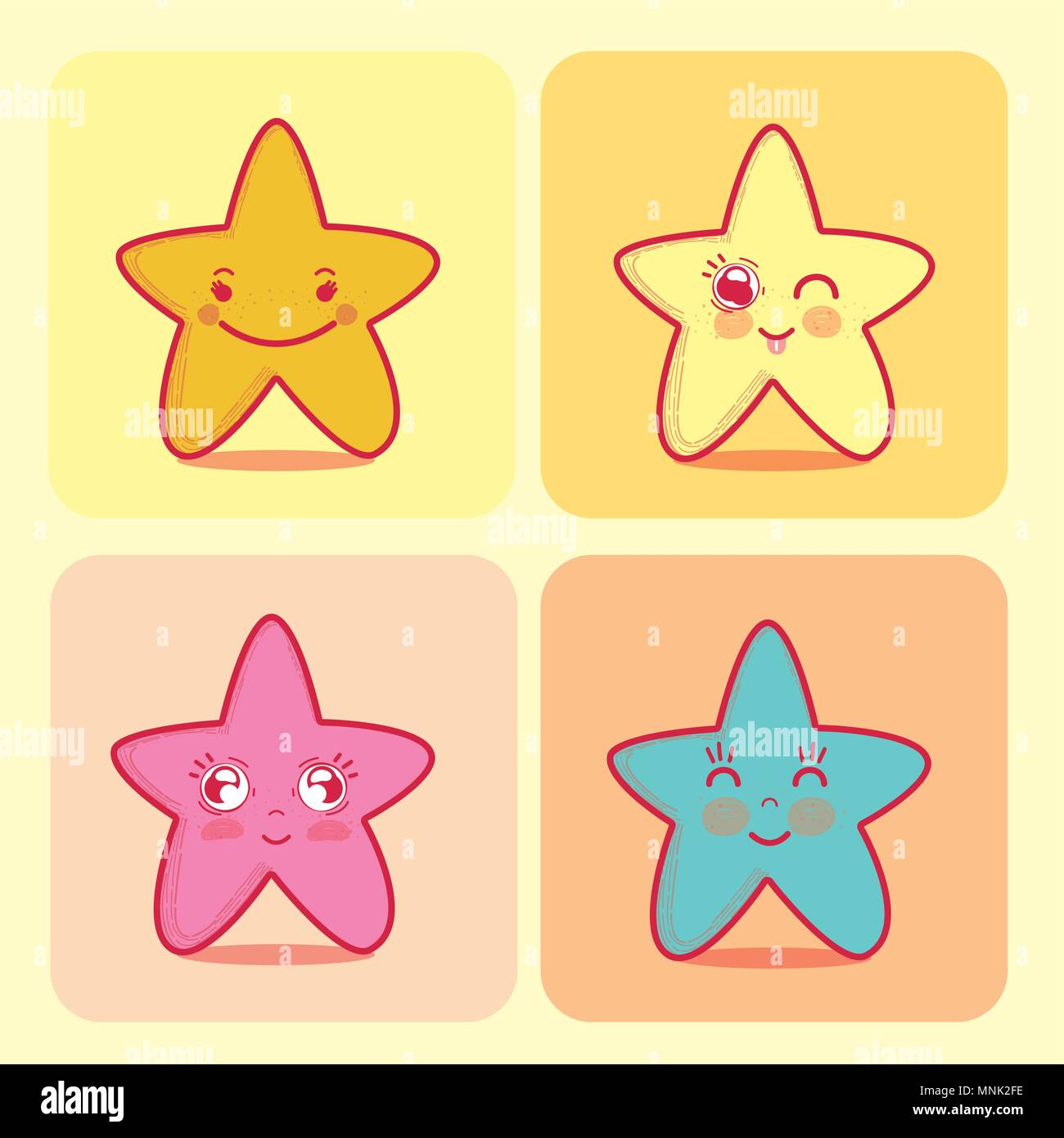 Set of cute stars cartoons Stock Vector Image & Art - Alamy