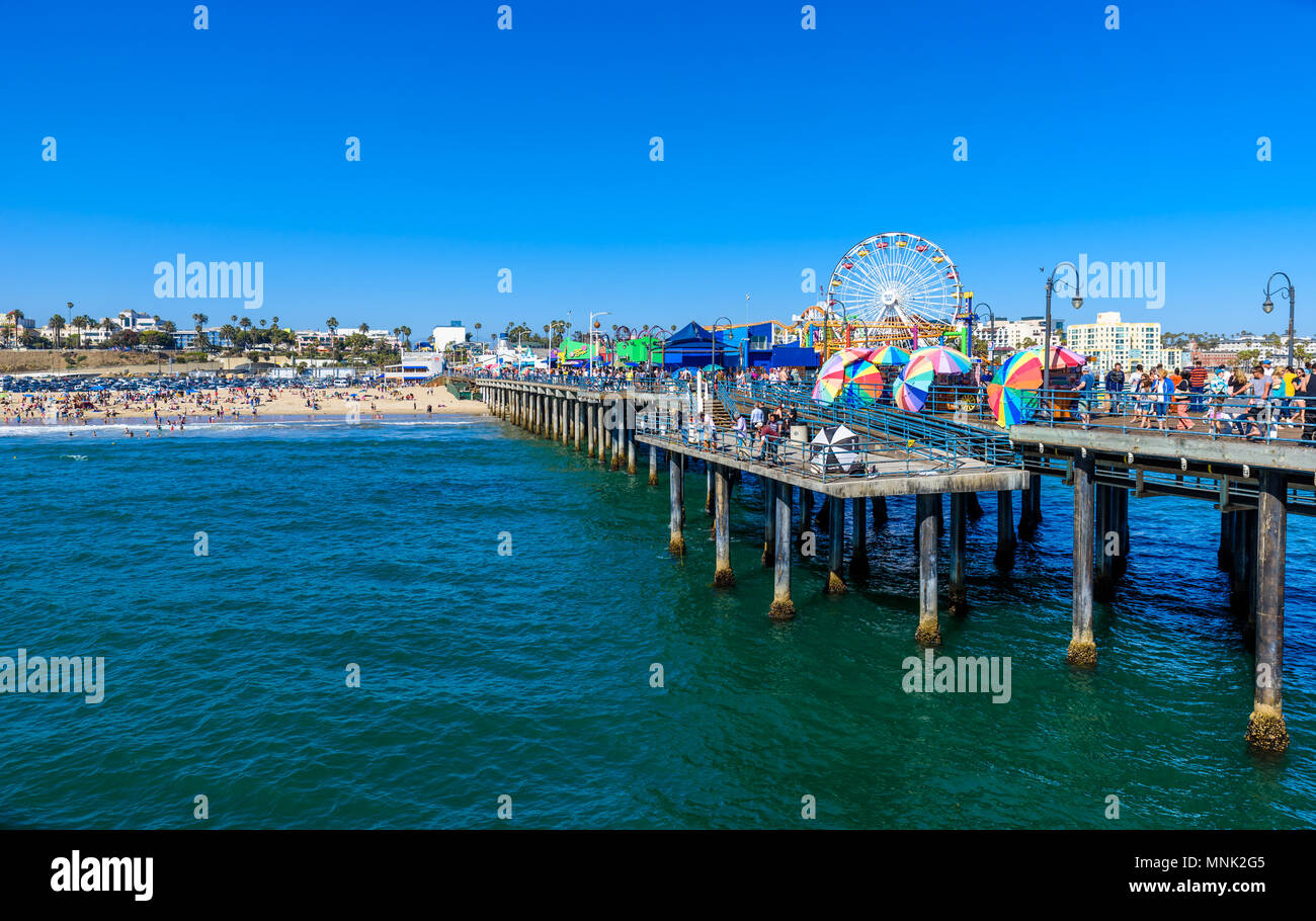 Pacific Park at Santa Monica Beach, Los Angeles, California, USA Stock ...