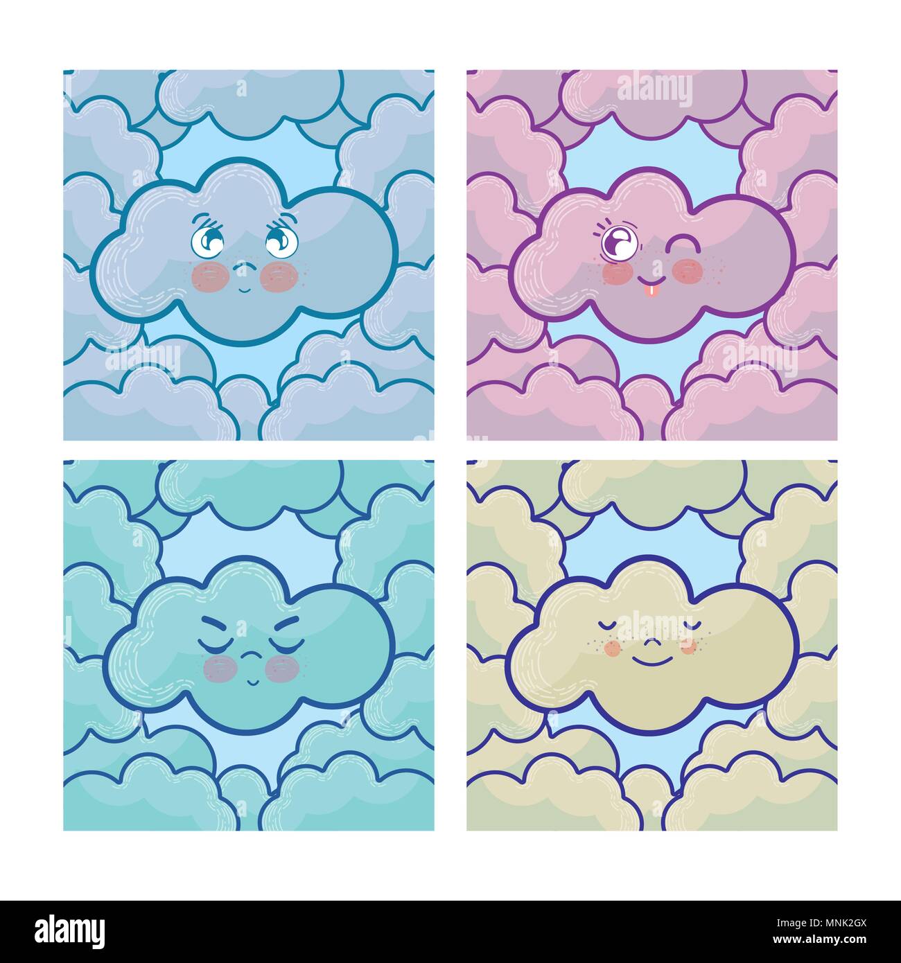 Set of cute clouds Stock Vector Image & Art - Alamy