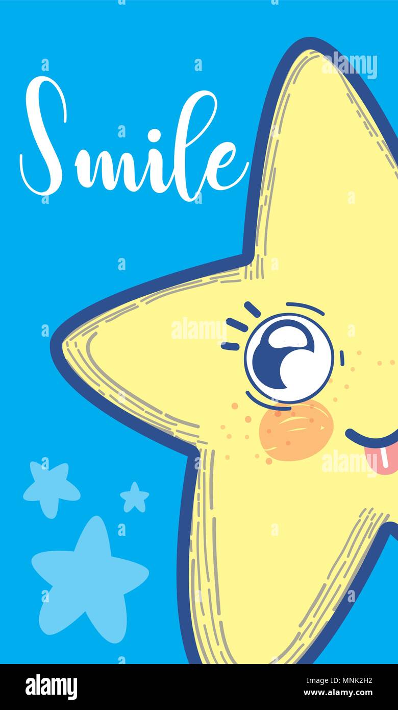 Cute card with star cartoon Stock Vector Image & Art - Alamy