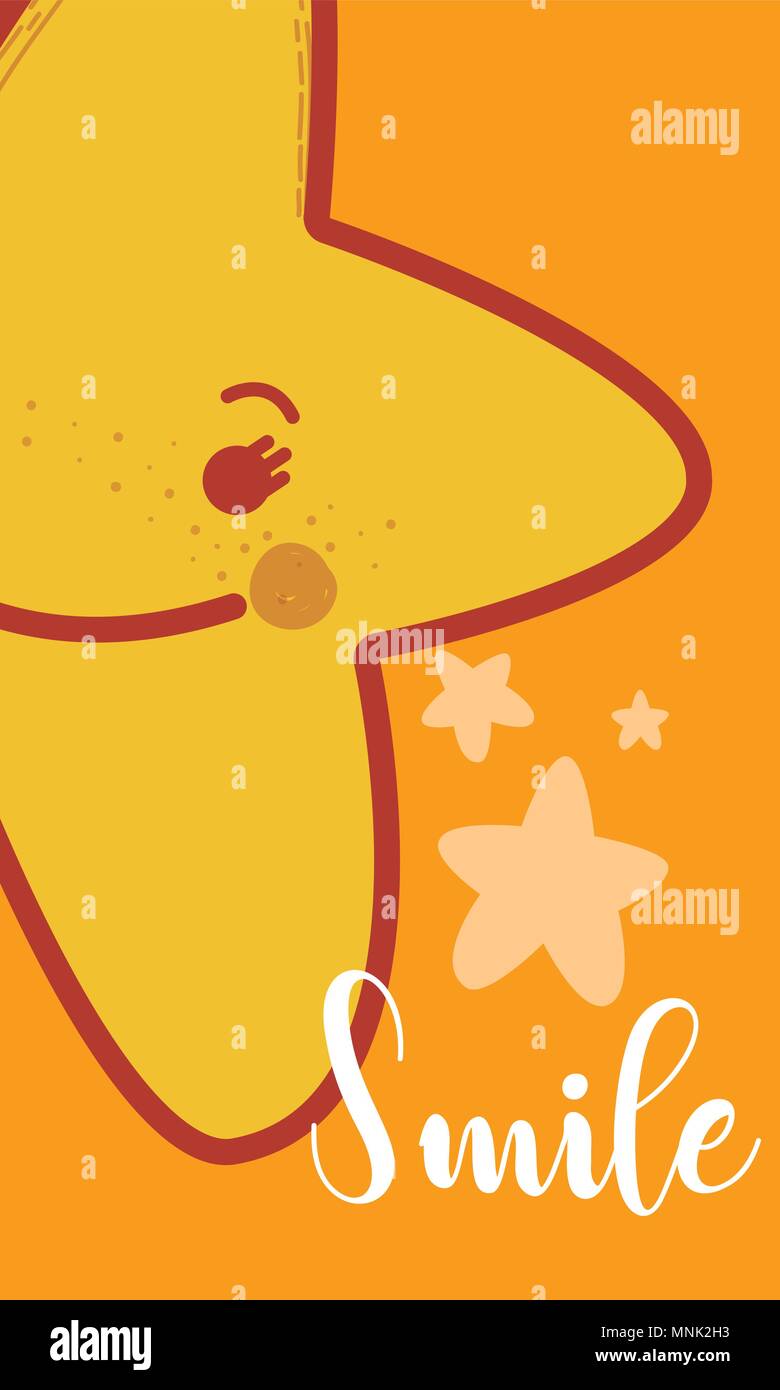 Cute card with star cartoon Stock Vector Image & Art - Alamy