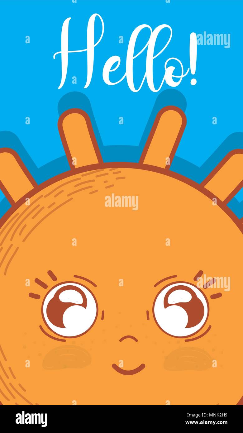 Cute hello card cartoon Stock Vector Image & Art - Alamy