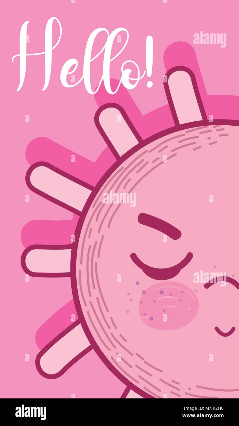 Cute hello card cartoon Stock Vector Image & Art - Alamy