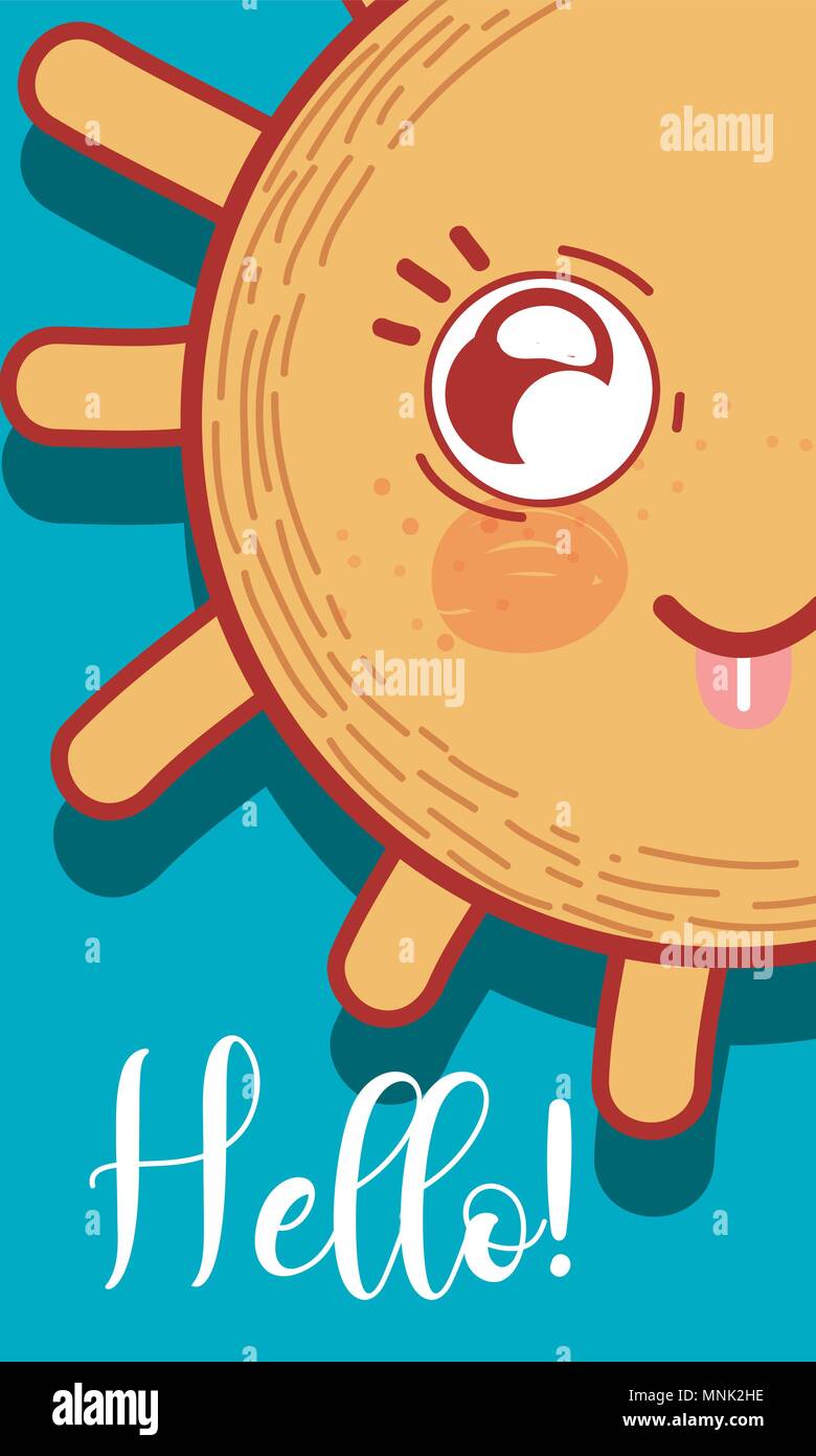 Cute hello card cartoon Stock Vector Image & Art - Alamy