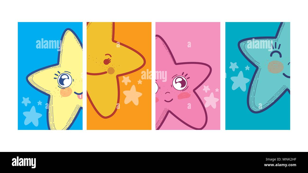Set of cute stars cartoons Stock Vector Image & Art - Alamy