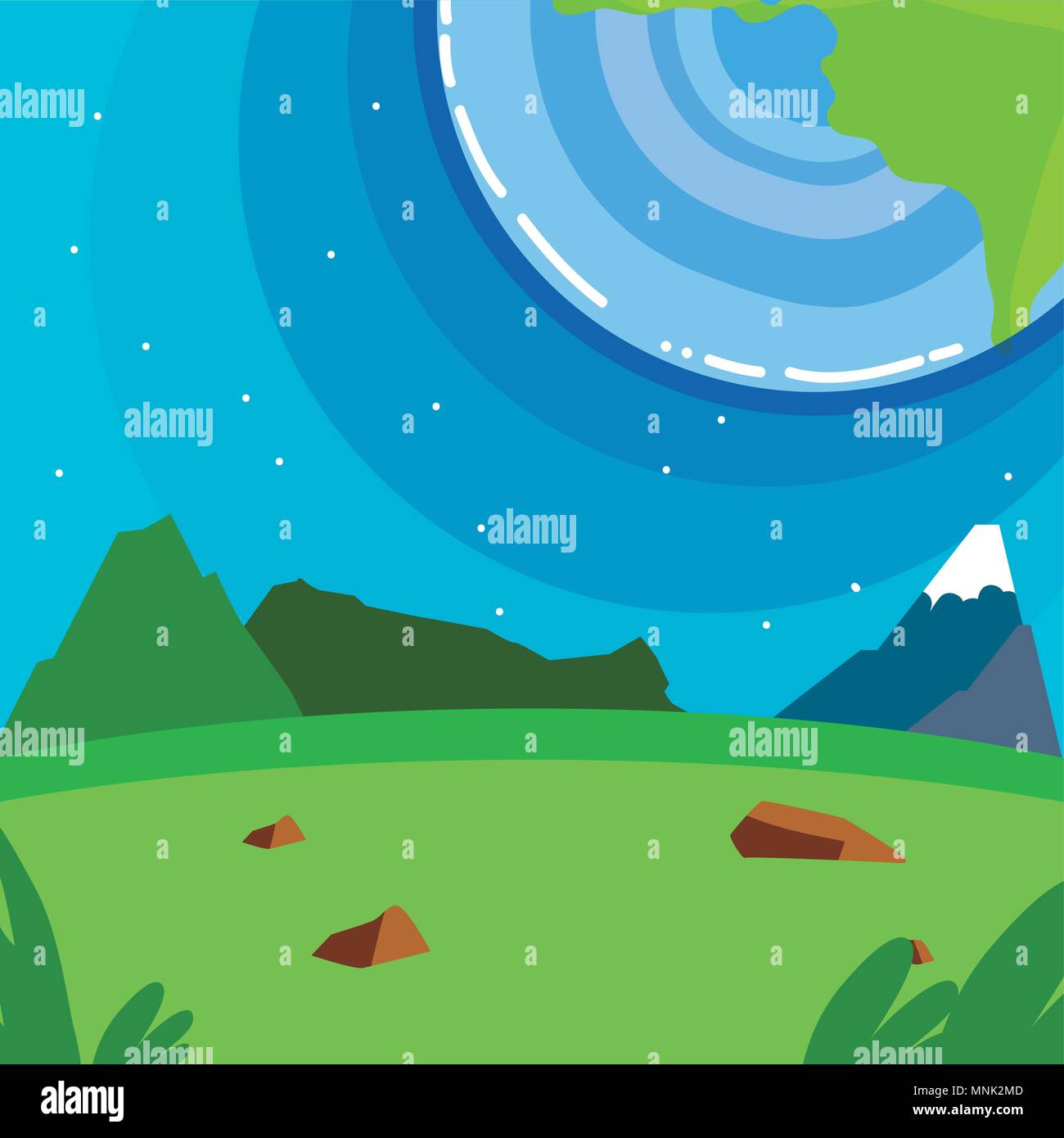 Earth planet seen from ground Stock Vector Image & Art - Alamy