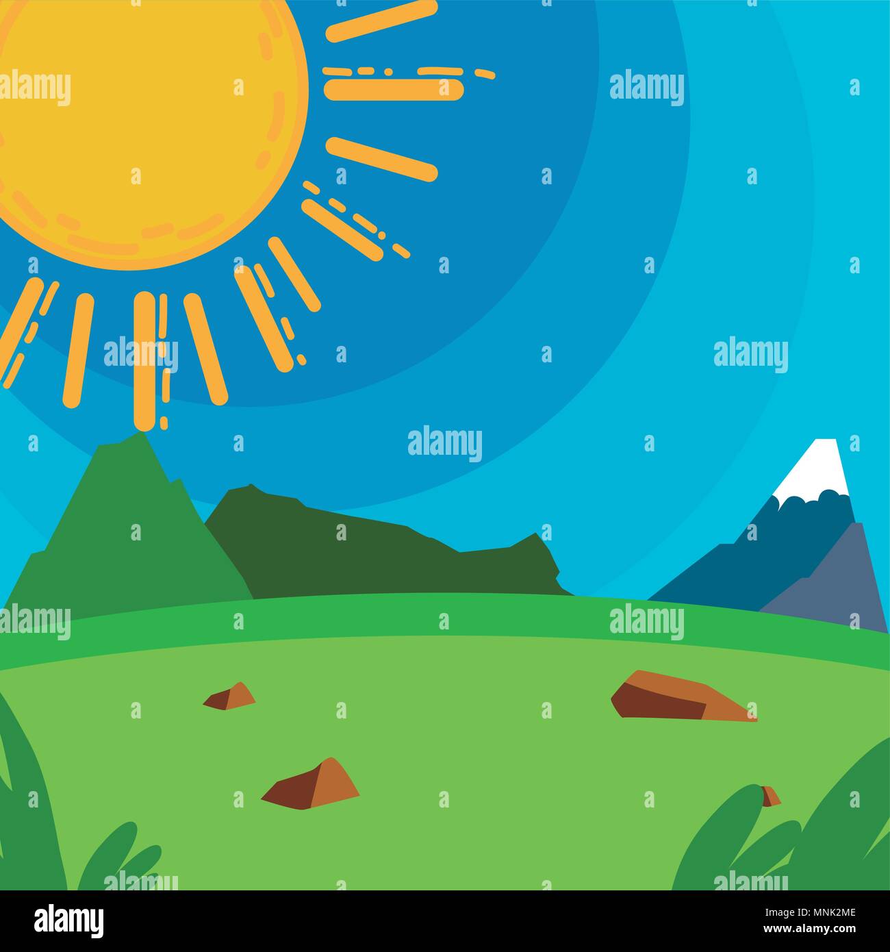 Sunny scenery and urban scenery Stock Vector Images - Alamy