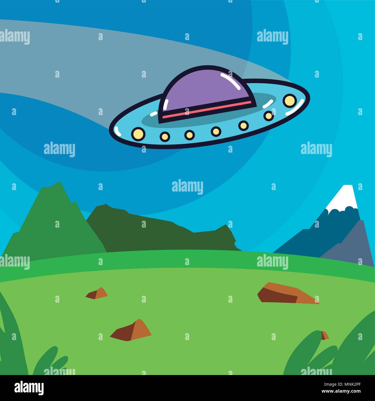 Spaceship taking off from planet Stock Vector Image & Art - Alamy