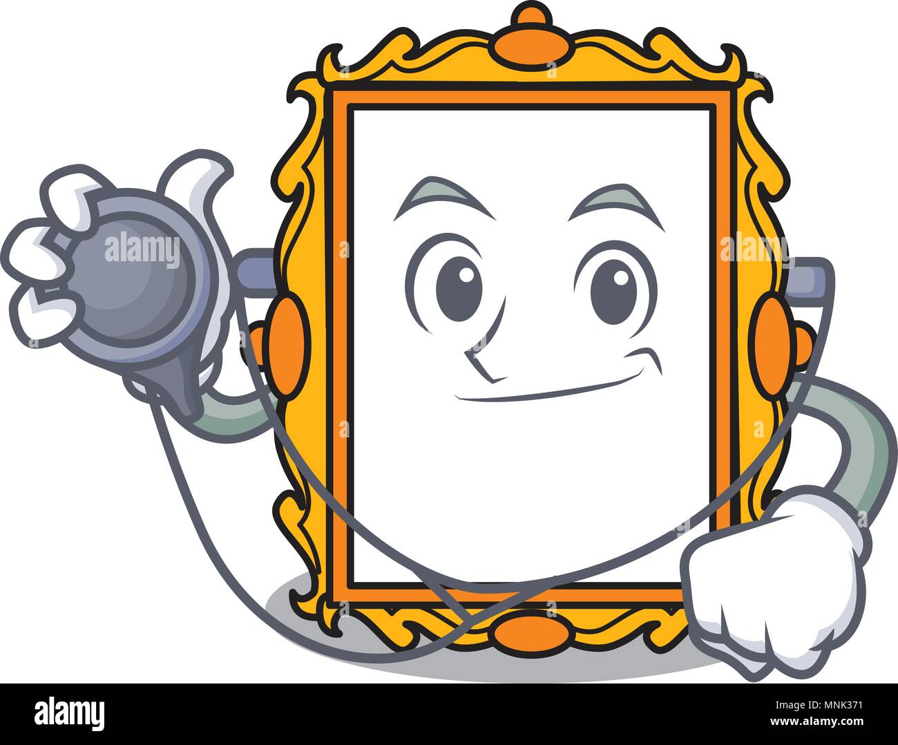 Doctor picture frame character cartoon vector illustration Stock Vector ...