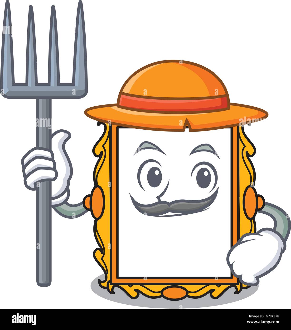 Farmer picture frame character cartoon vector illustration Stock Vector ...