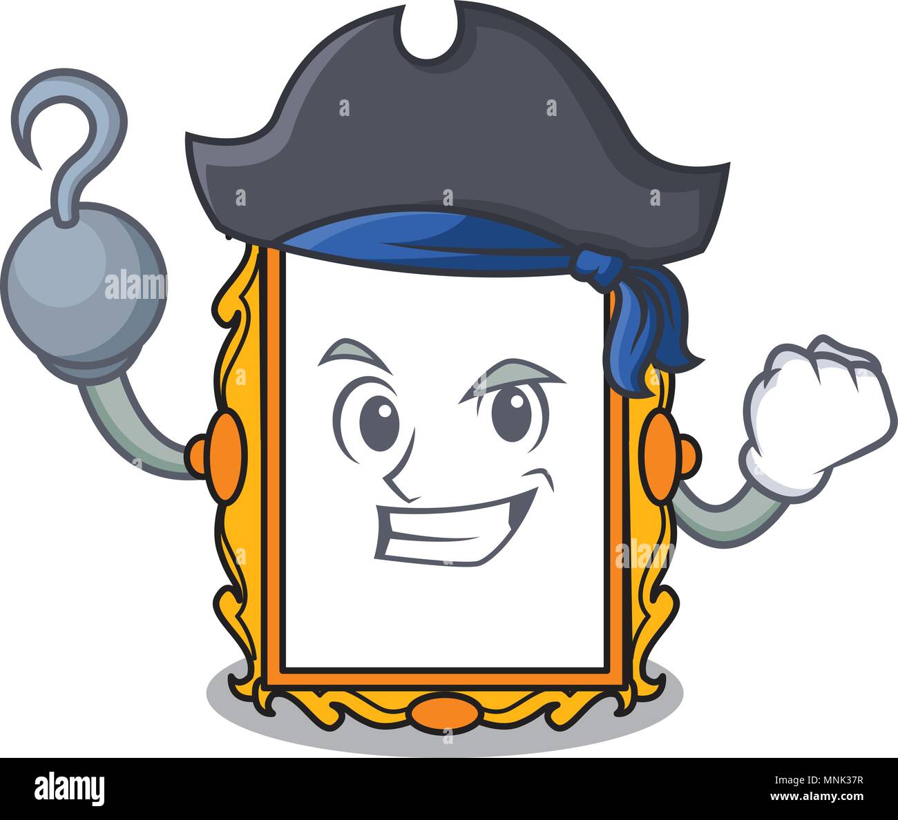 Pirate picture frame character cartoon vector illustration Stock Vector ...