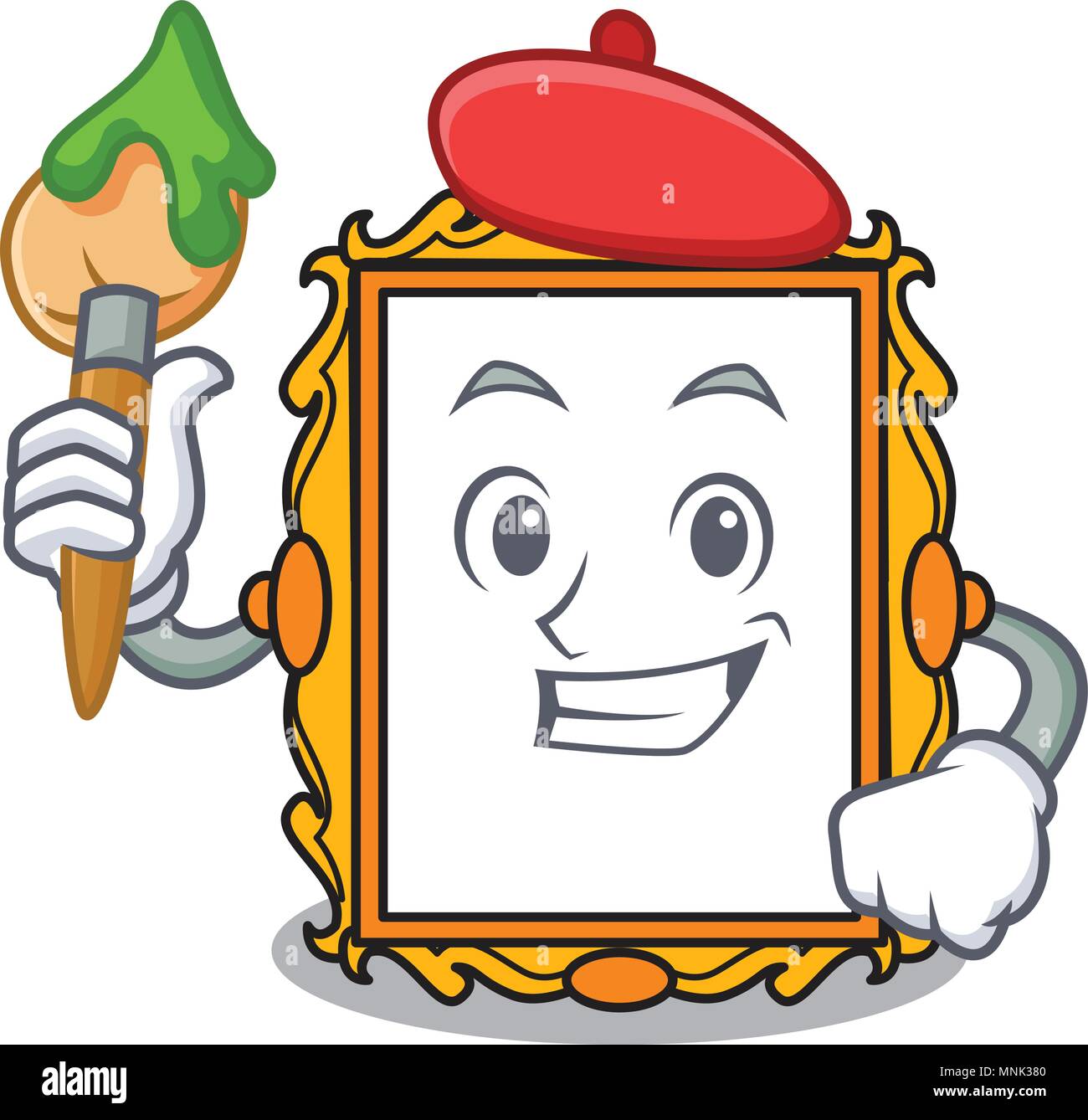 Artist picture frame character cartoon vector illustration Stock Vector ...