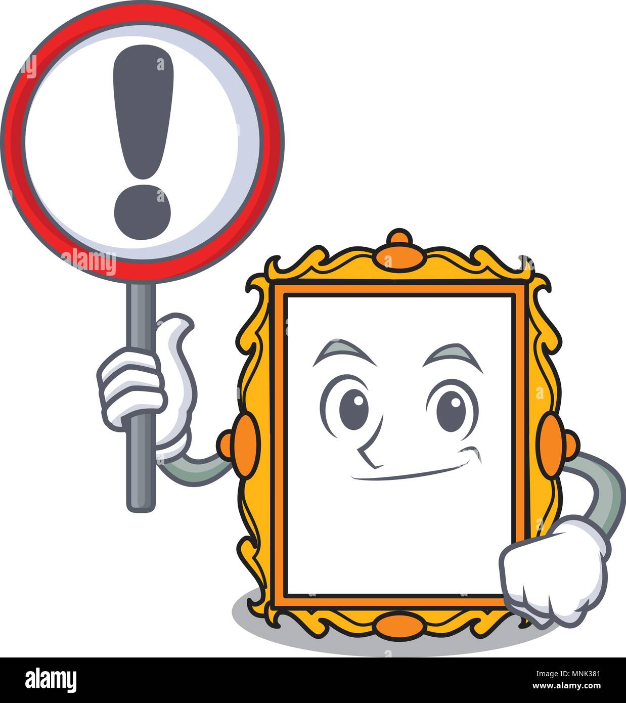 With sign picture frame character cartoon vector illustration Stock ...