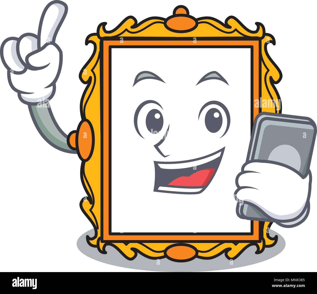 With phone picture frame character cartoon vector illustration Stock ...