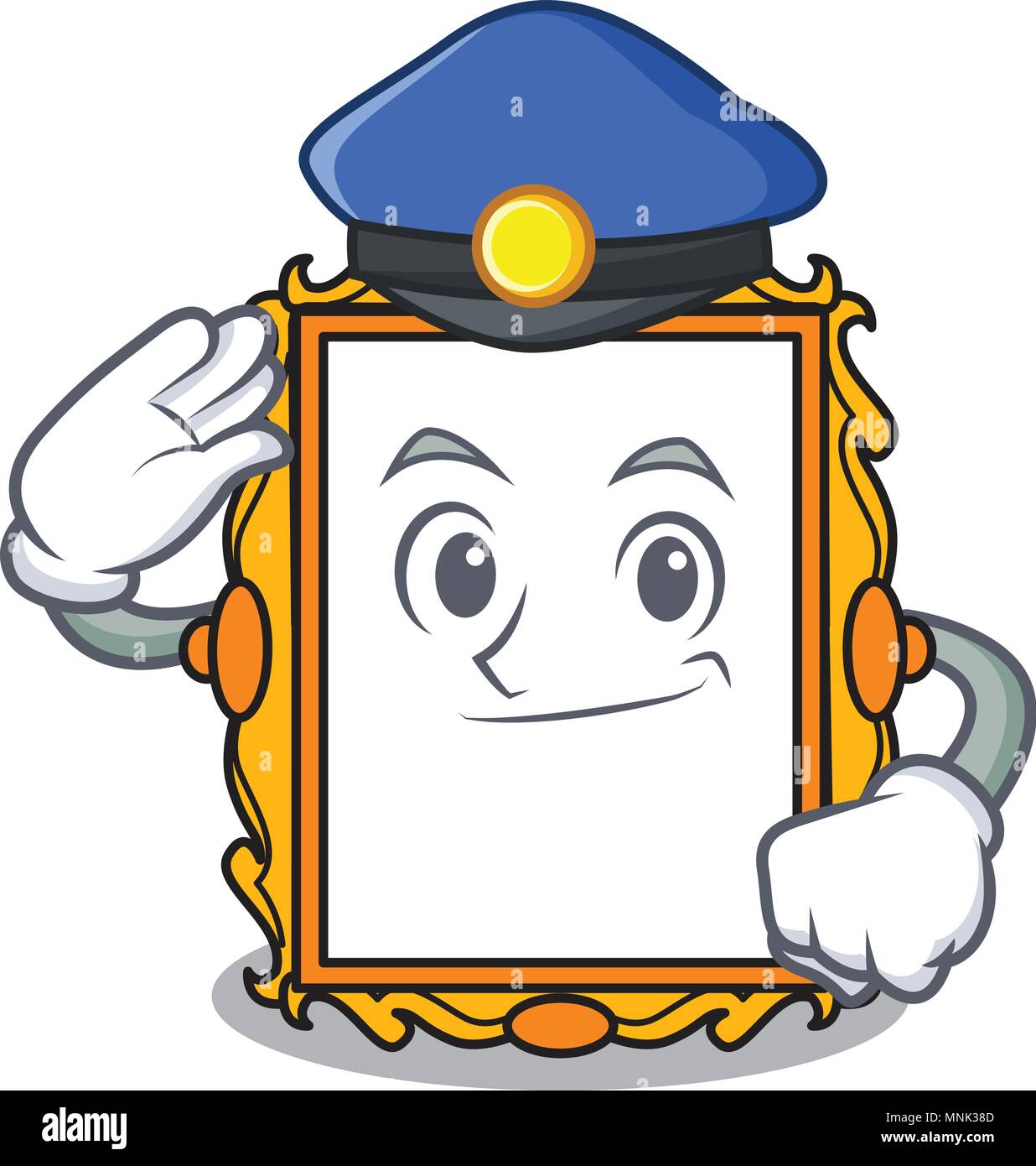 Police picture frame character cartoon vector illustration Stock Vector ...
