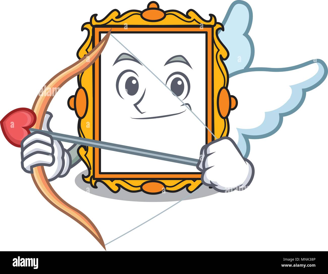 Cupid picture frame character cartoon vector illustration Stock Vector ...