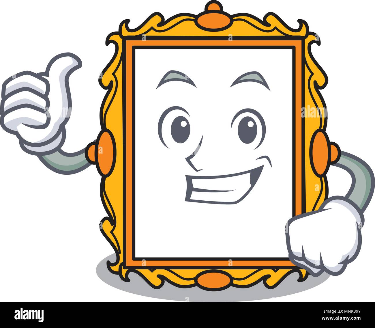Thumbs up picture frame character cartoon vector illustration Stock ...