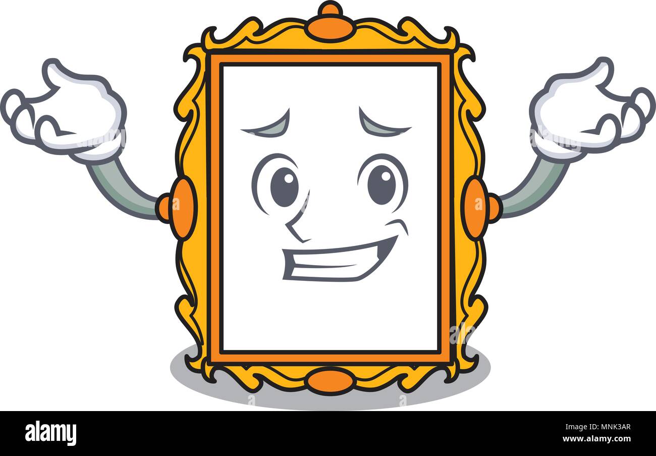 Grinning picture frame character cartoon vector illustration Stock ...
