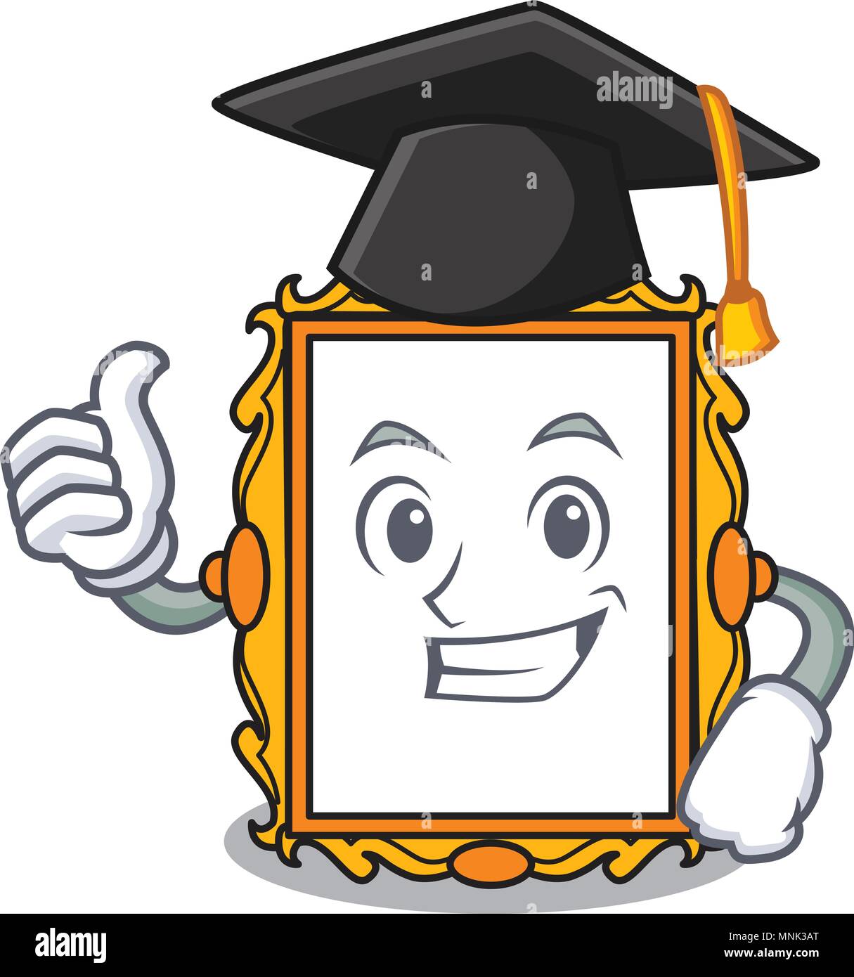 Graduation picture frame character cartoon vector illustration Stock ...