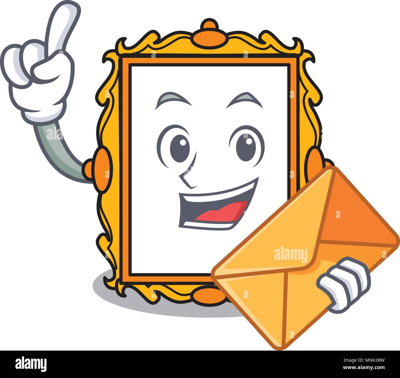 With envelope picture frame character cartoon vector illustration Stock ...