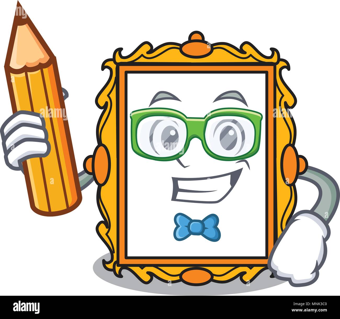 Student picture frame character cartoon vector illustration Stock ...