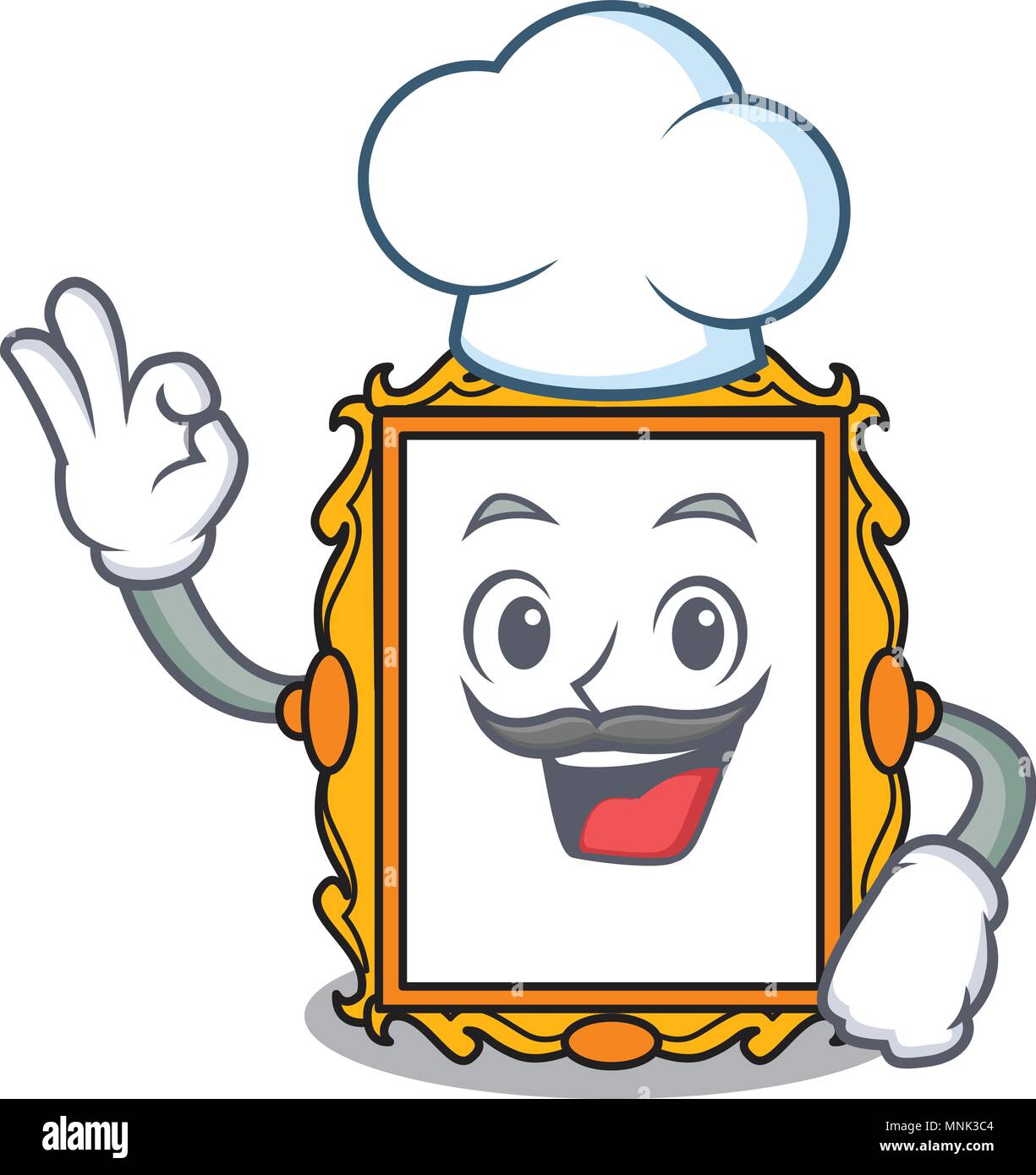 Chef picture frame character cartoon vector illustration Stock Vector ...
