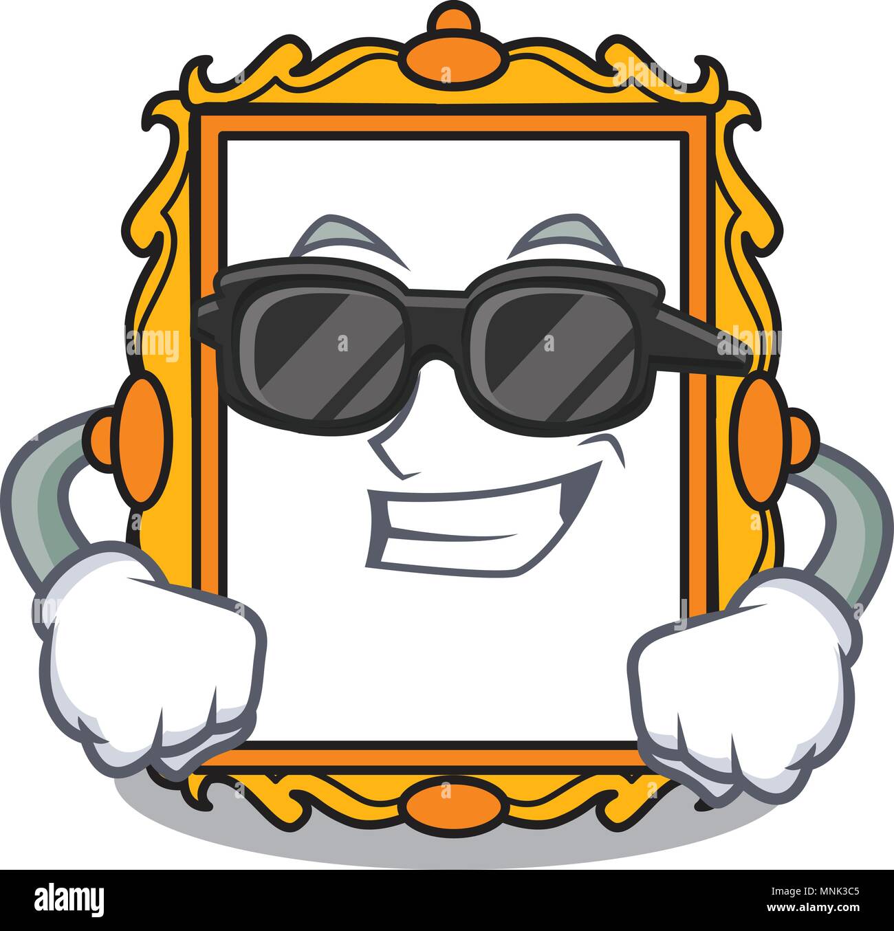Super cool picture frame character cartoon vector illustration Stock ...