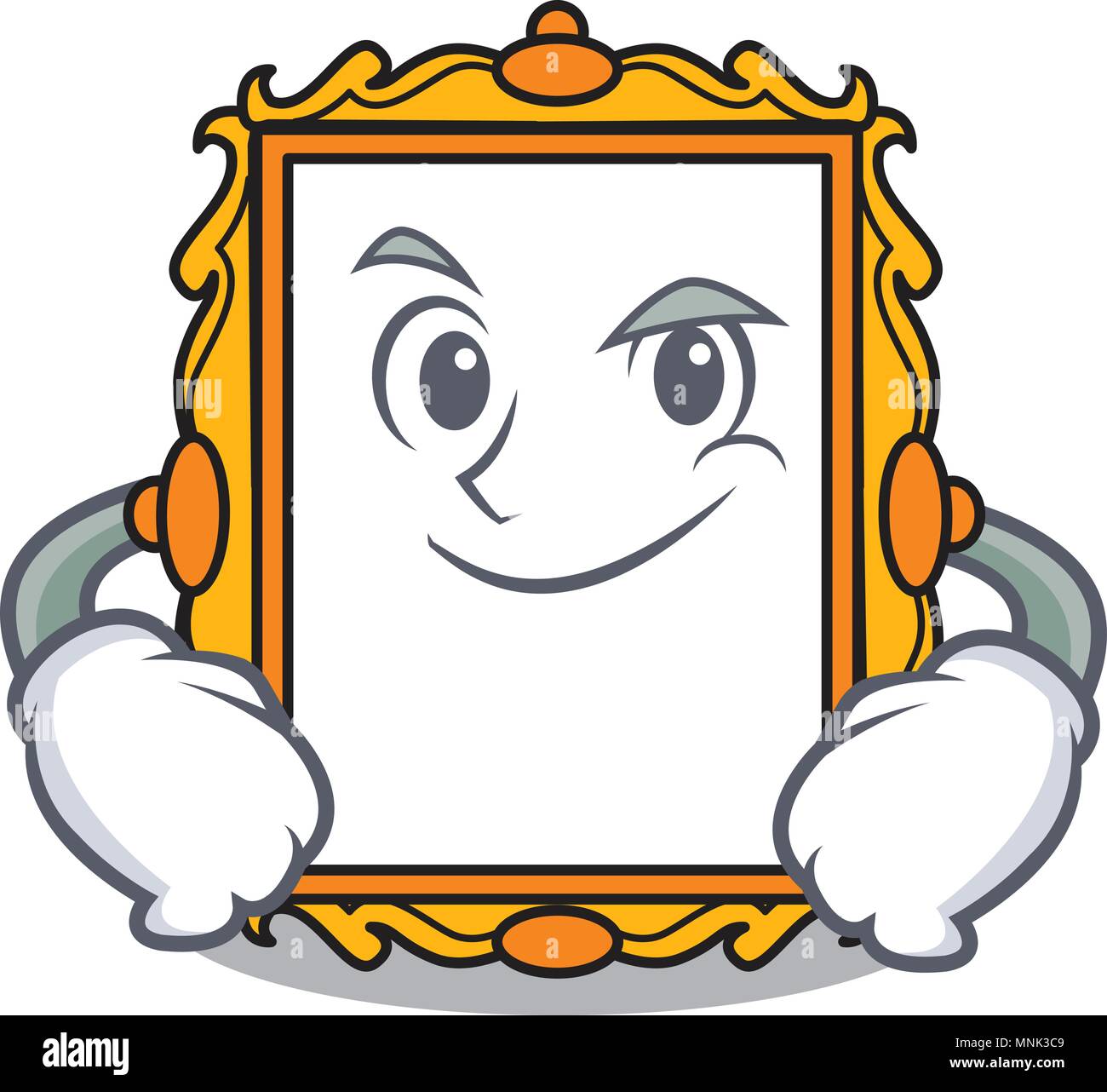 Smirking picture frame character cartoon vector illustration Stock ...