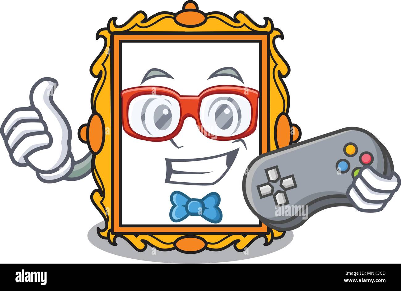 Gamer picture frame mascot cartoon vector illustration Stock Vector ...