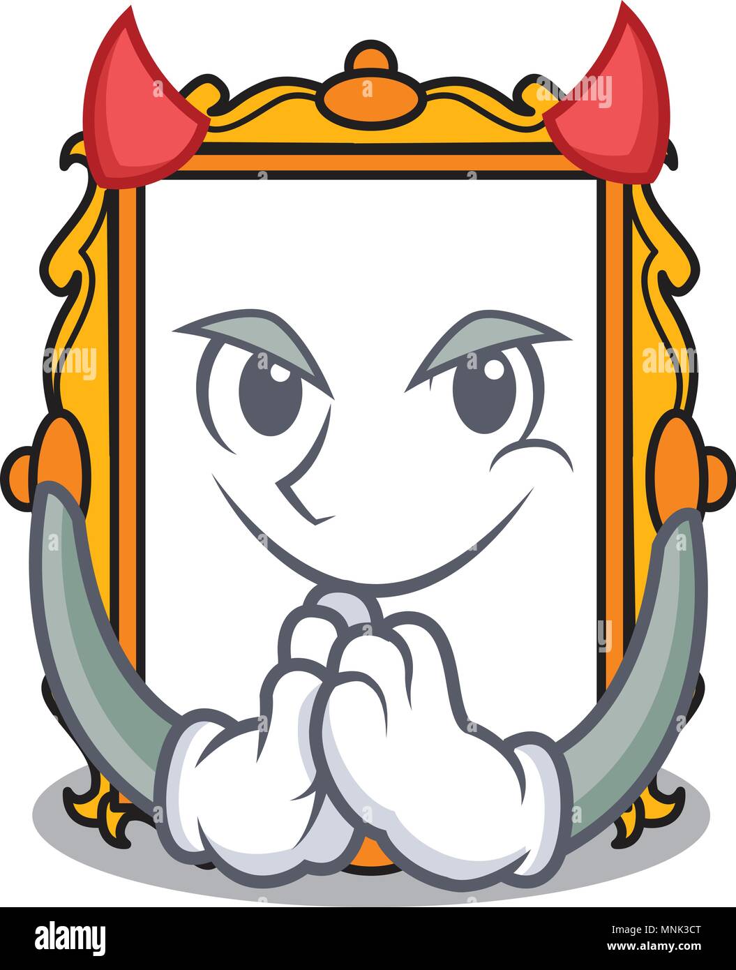 Devil picture frame mascot cartoon vector illustration Stock Vector ...