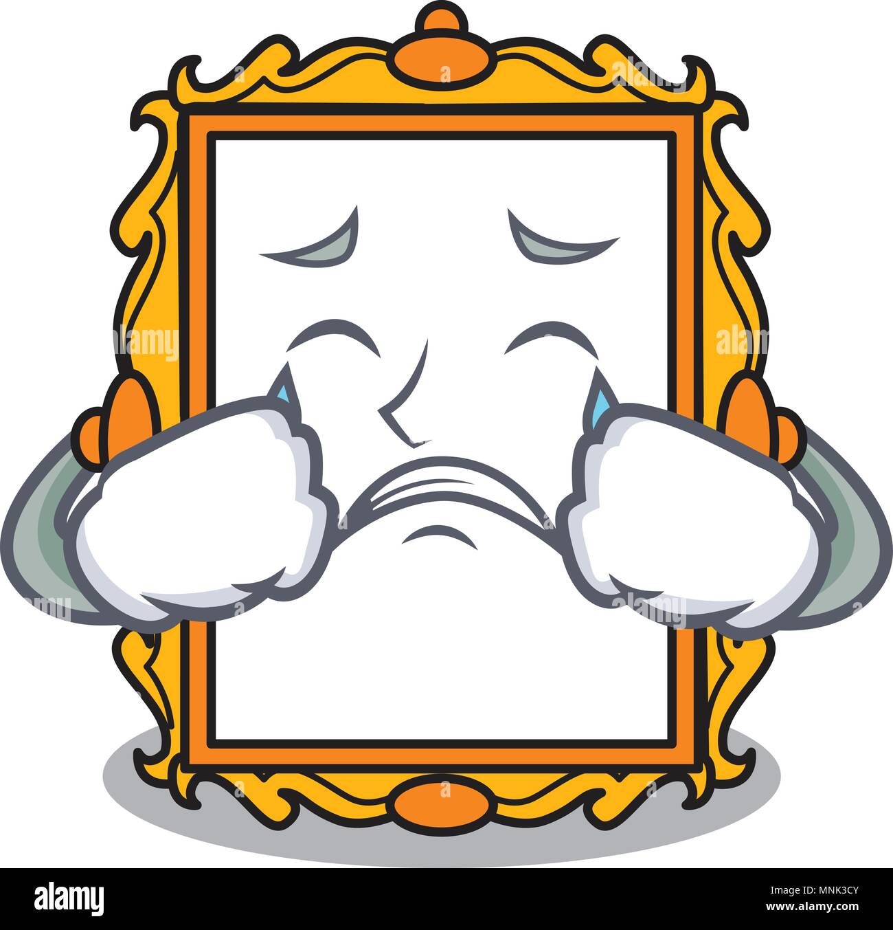 Crying picture frame mascot cartoon vector illustration Stock Vector ...