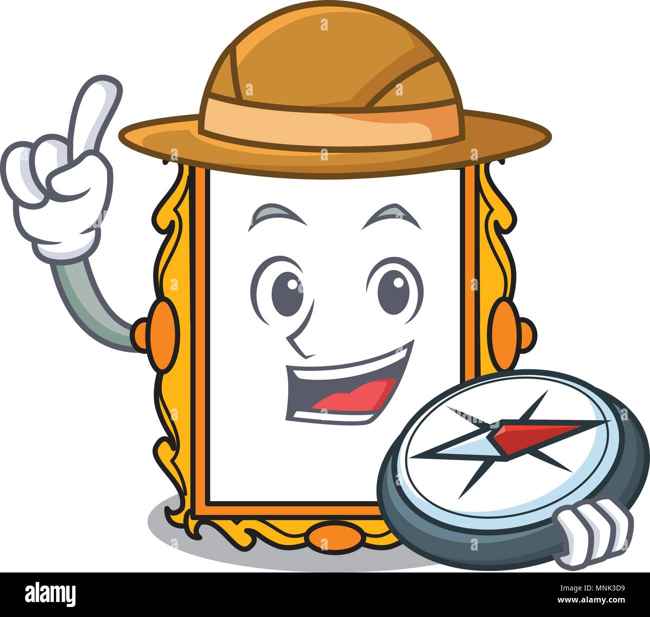 Explorer picture frame mascot cartoon vector illustration Stock Vector ...