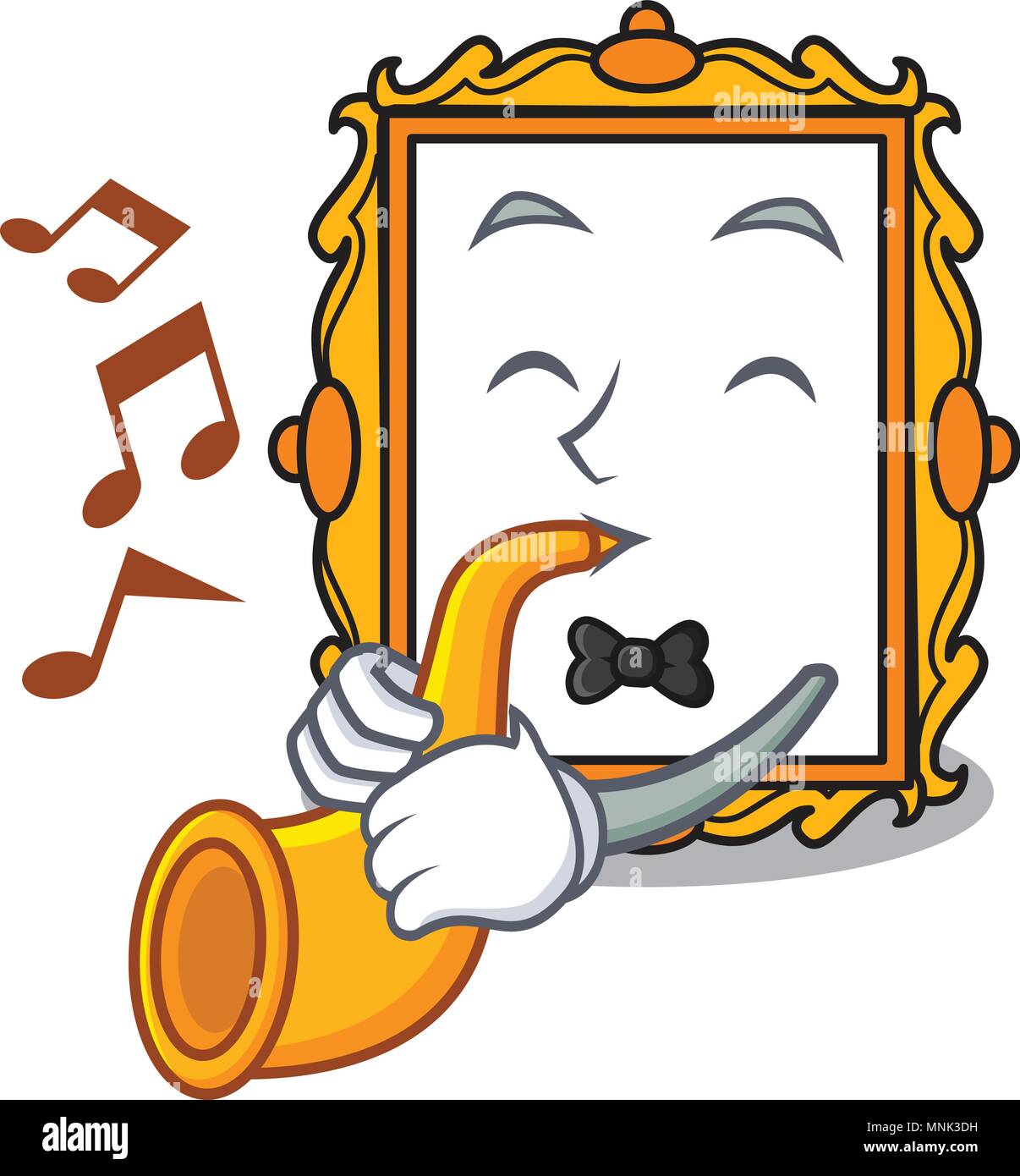 With trumpet picture frame mascot cartoon vector illustration Stock ...