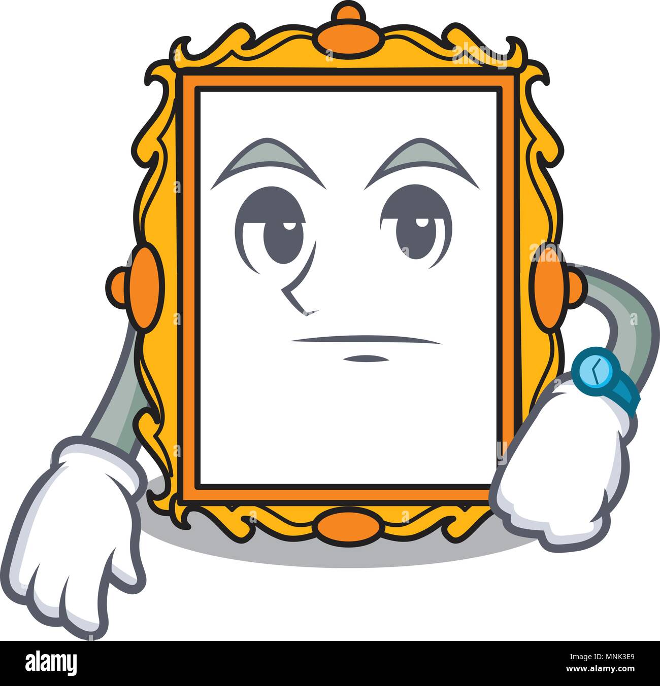 Waiting picture frame mascot cartoon vector illustration Stock Vector ...