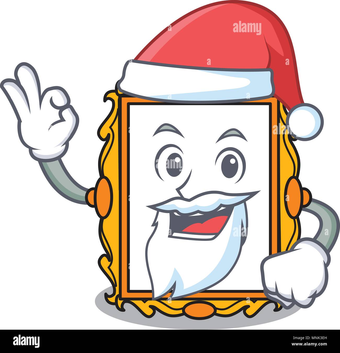 Santa picture frame mascot cartoon vector illustration Stock Vector ...